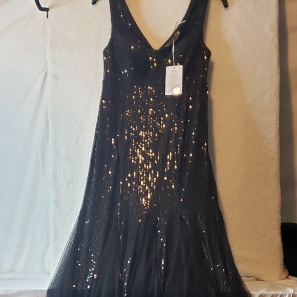 ARFAR | Dresses | Nwt Arfar Beautiful And Elegant Black Sequence And ...